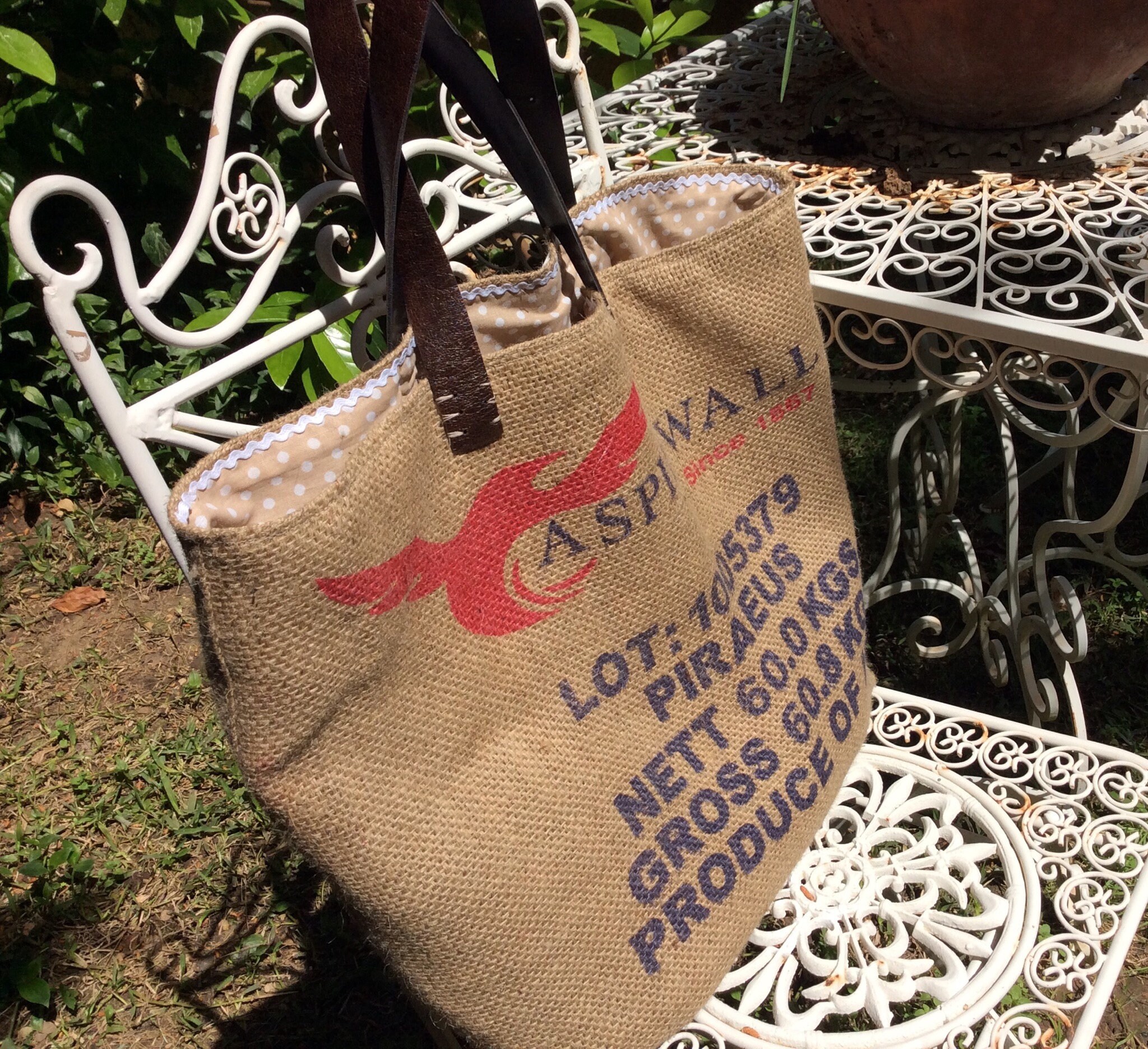 Upcycled Coffee Bean Sack Bag Handmade Shoppers Bag Zero - Etsy