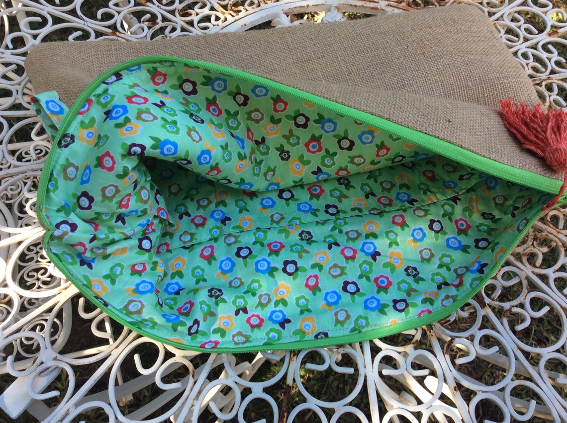 Oversized jute pouch bag tropical fish Jonah hand | Etsy