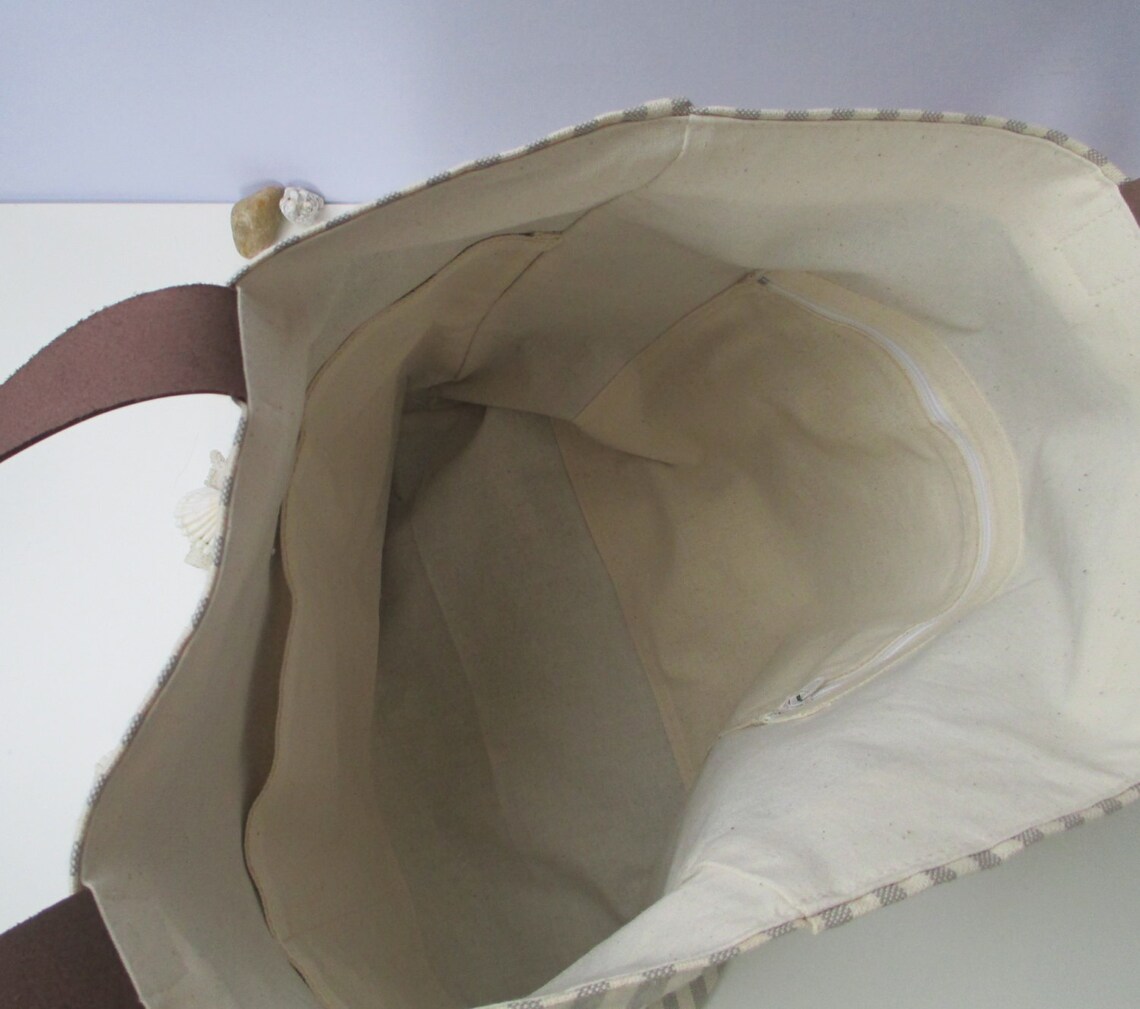 Seagull Summer Cotton Canvas Tote Bag, Handmade, Organic Natural Color ...
