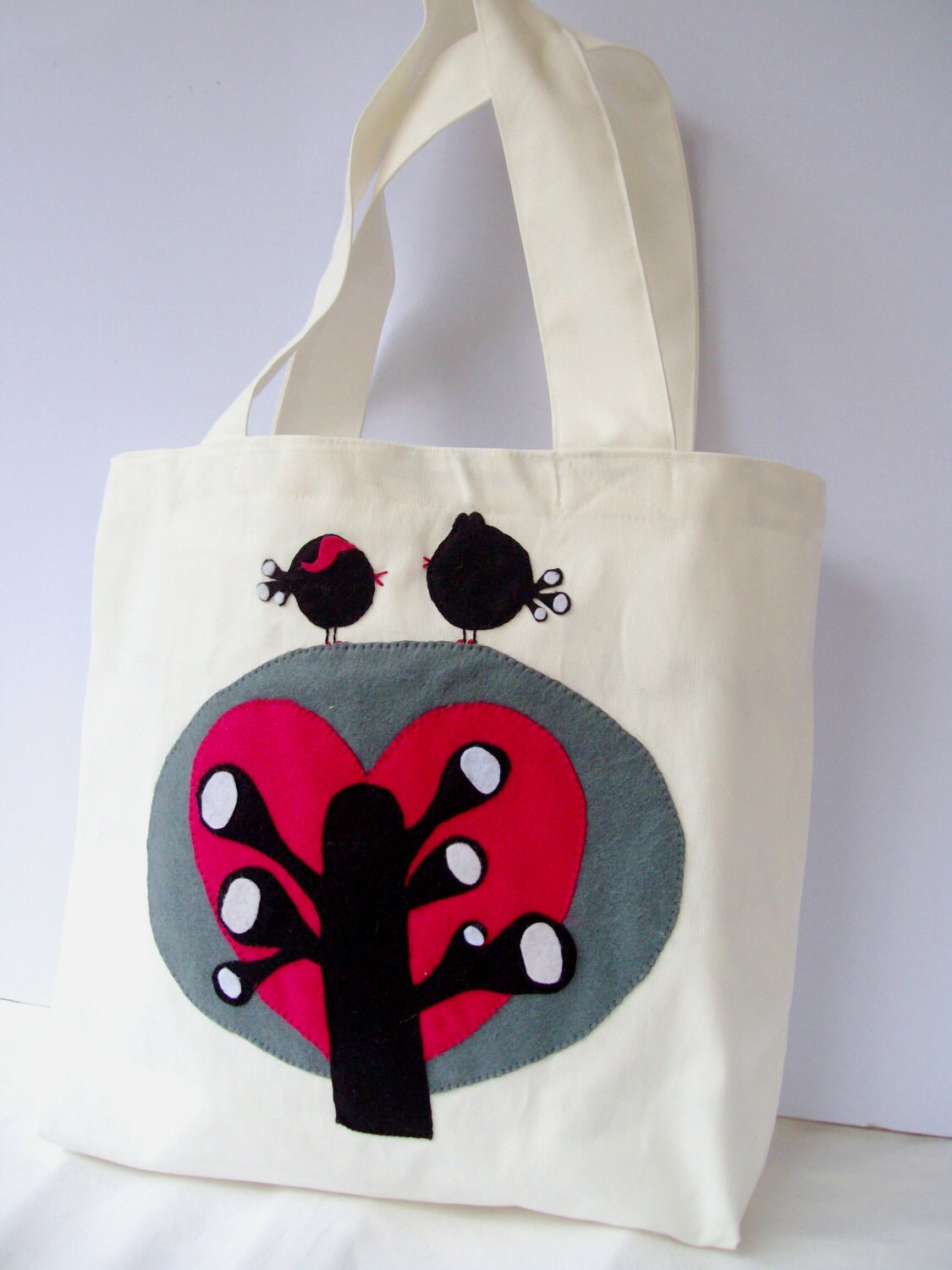Handmade White Canvas Tote Bag Appliqued Carry All Summer - Etsy