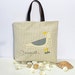 Cotton Canvas Tote Bag Appliqued With Seagull Handmade Hand - Etsy