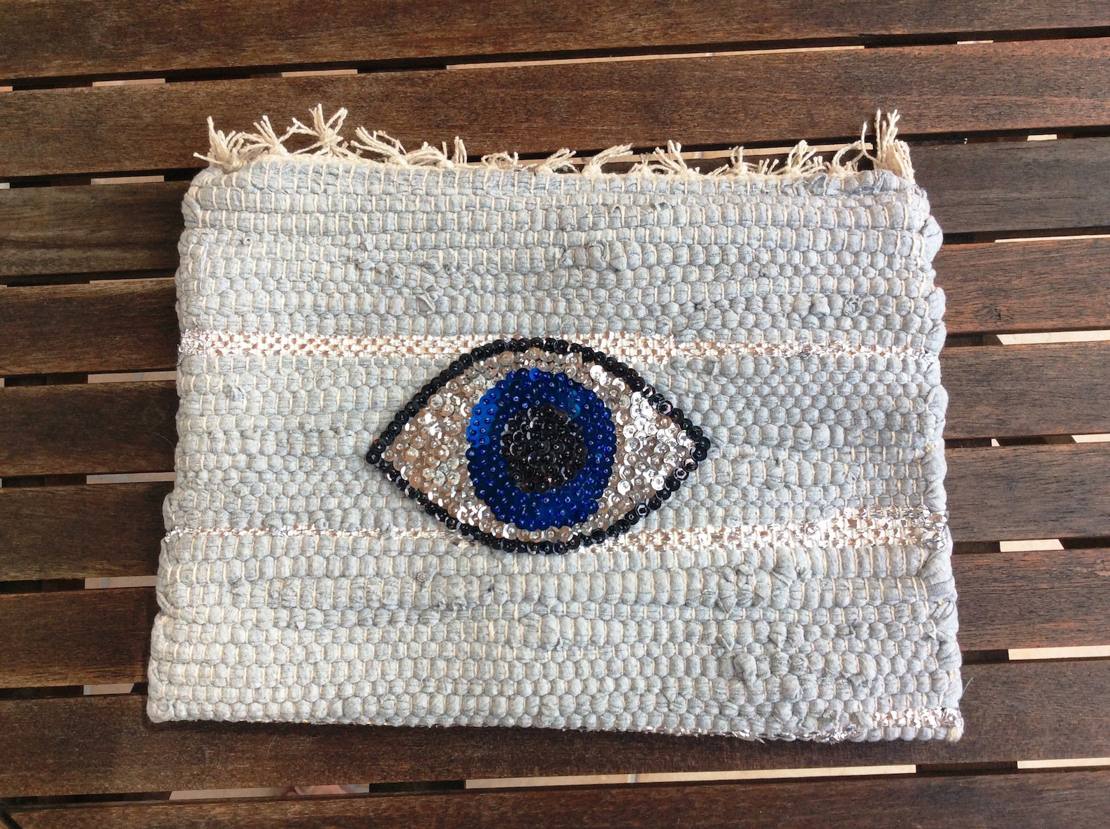 Evil eye Kourelou pouch/clutch bag handmade hand embroidered | Etsy