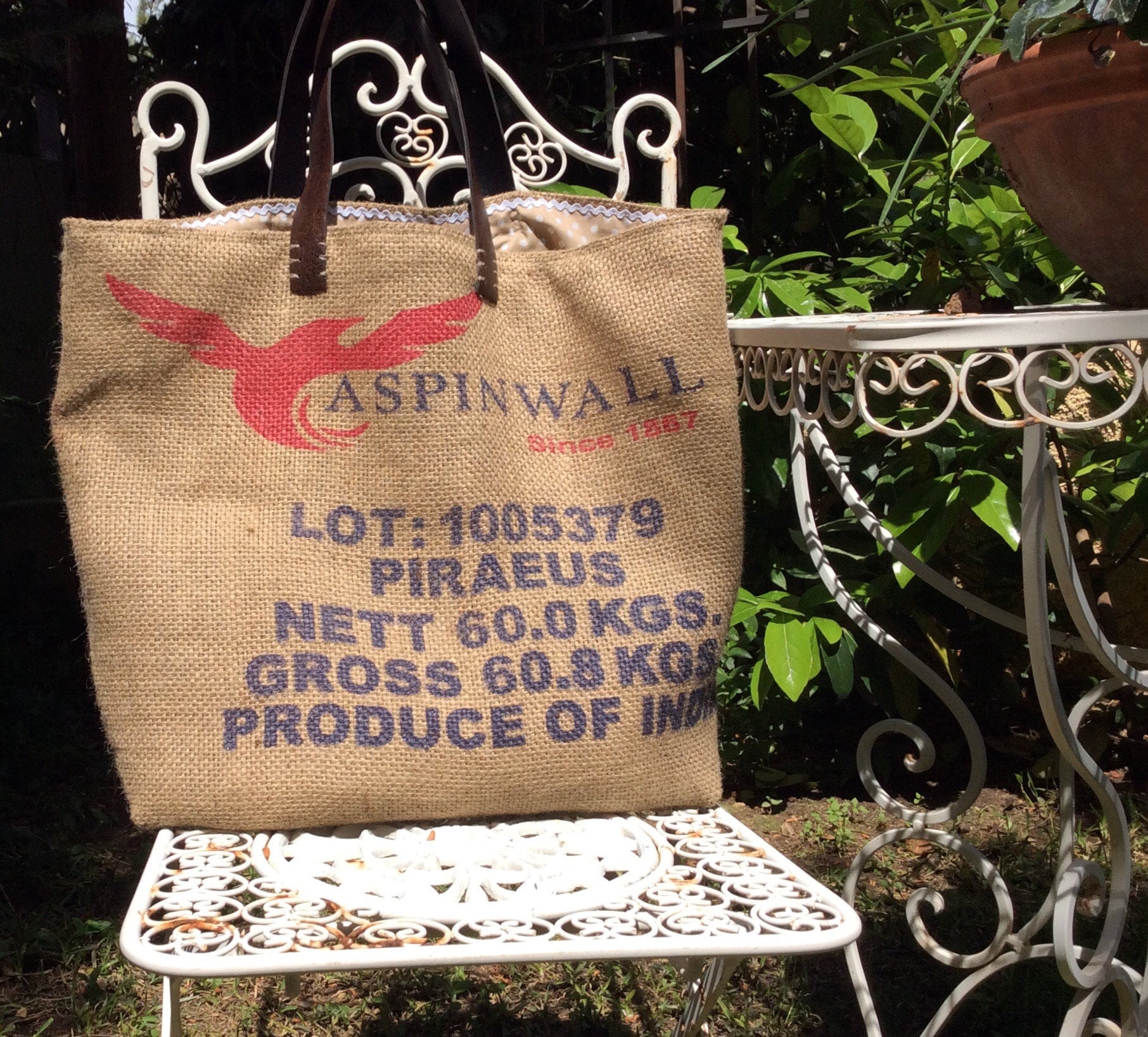 Upcycled Coffee Bean Sack Bag, Handmade, Shoppers Bag, Zero Waste ...