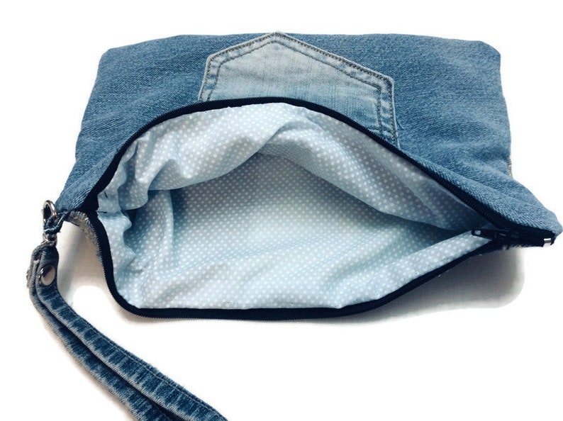 Denim Pouch Handmade With Recycled Jeans Hand Stitched With - Etsy