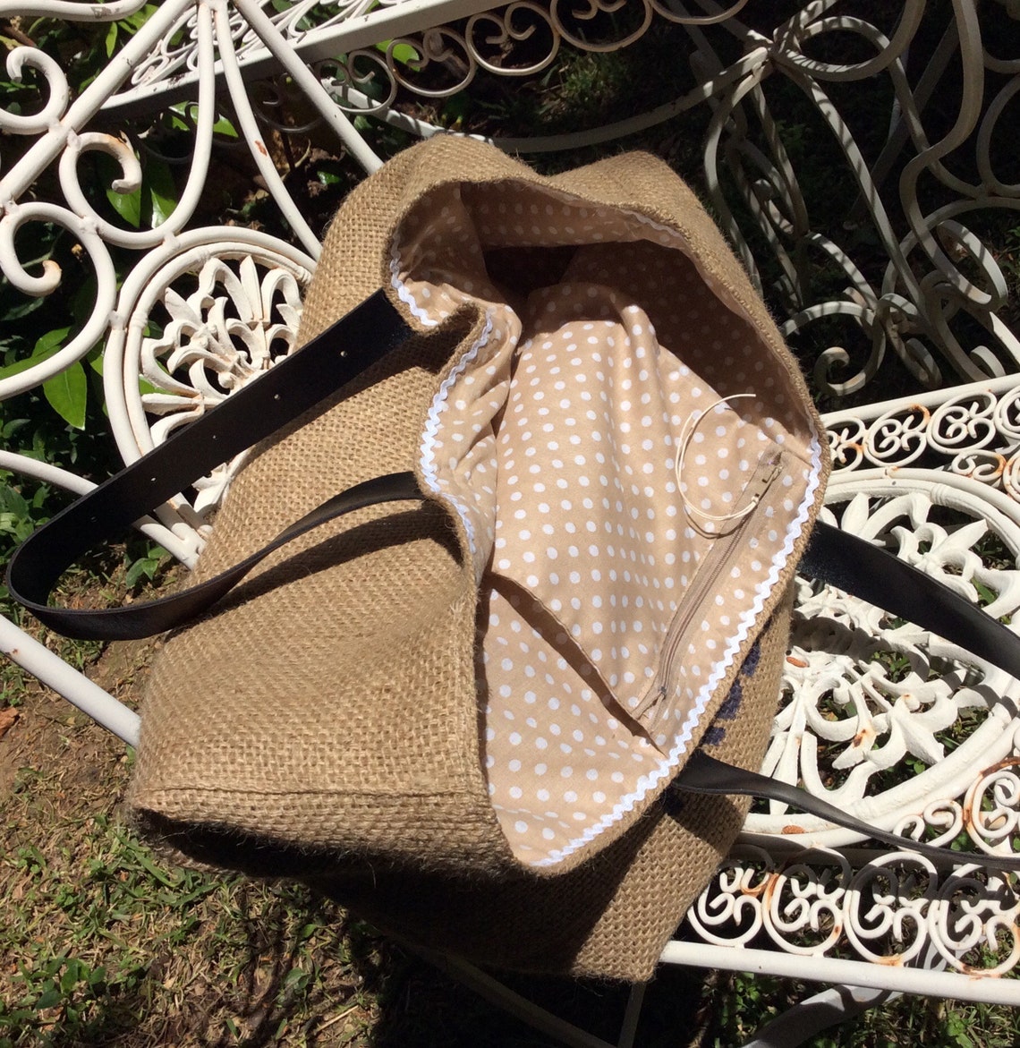 Upcycled Coffee Bean Sack Bag Handmade Shoppers Bag Zero - Etsy