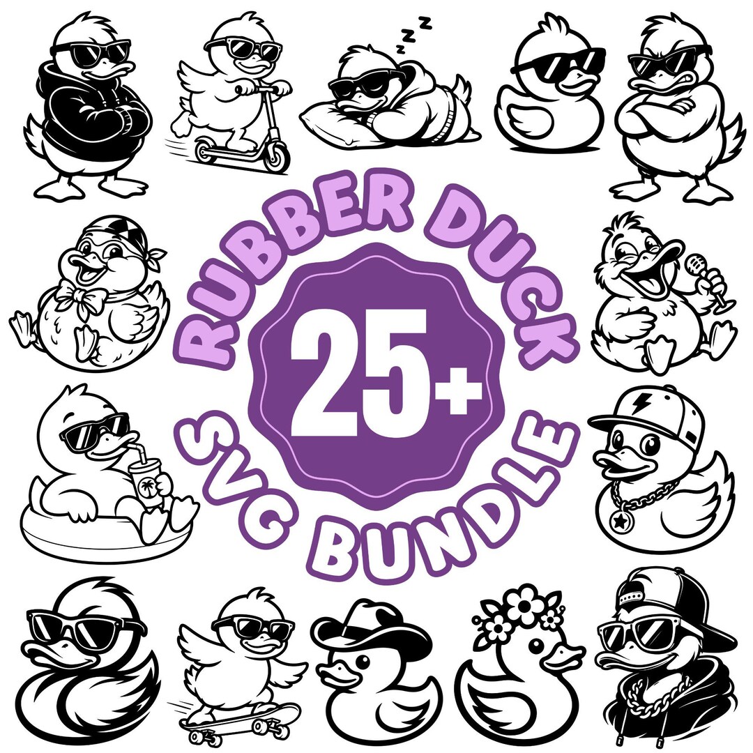 Duck Svg Bundle 25+ Designs, Duck Svg Png Eps Dxf Jpg Pdf, Funny Duck ...