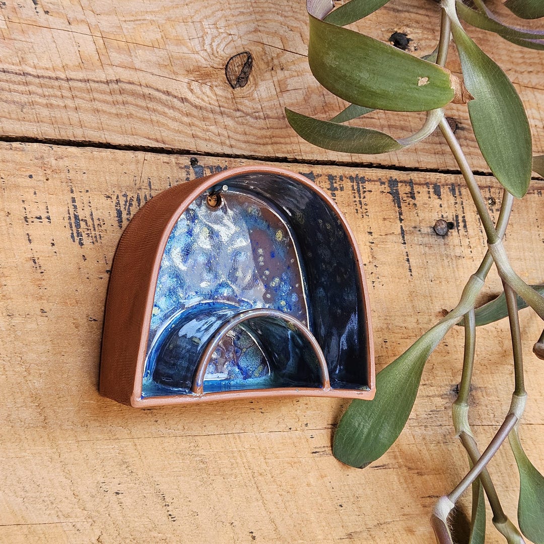 Ceramic Curio Shelf, Shrine, Altar, Wall Art, Handmade Earthenware Wall ...