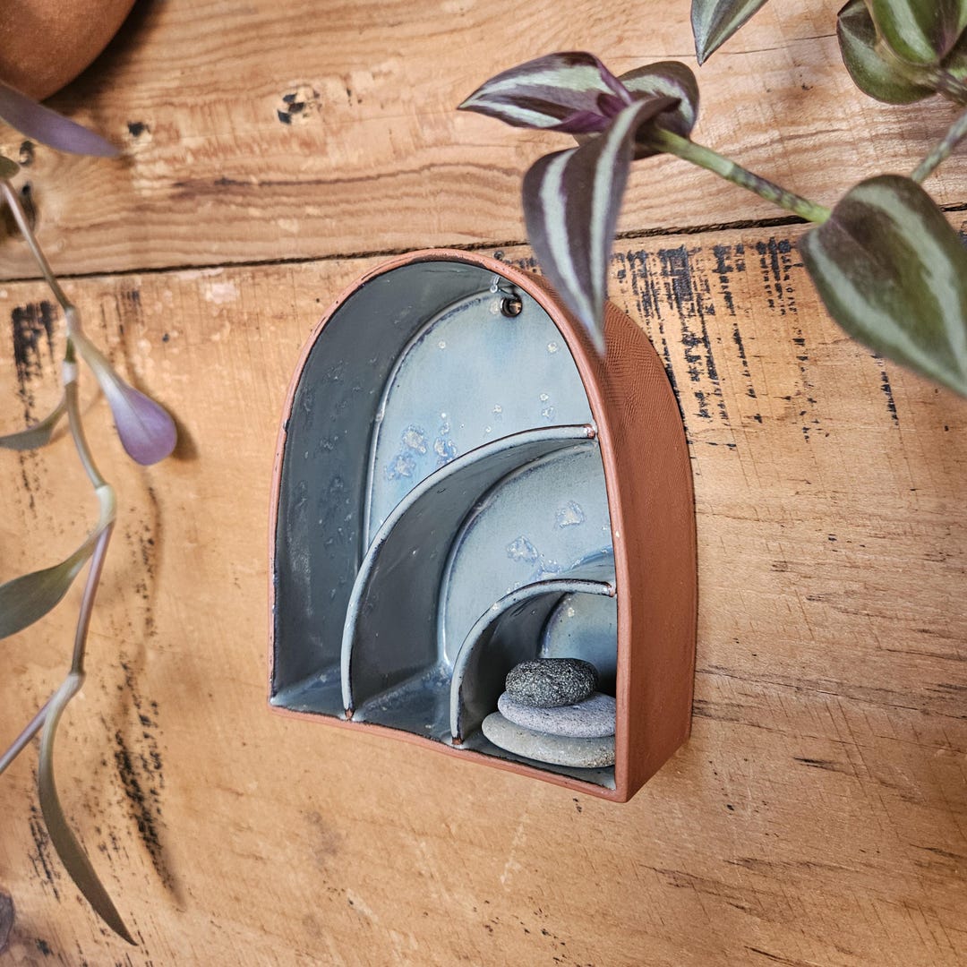 Ceramic Curio Shelf, Shrine, Altar, Wall Art, Handmade Earthenware Wall ...