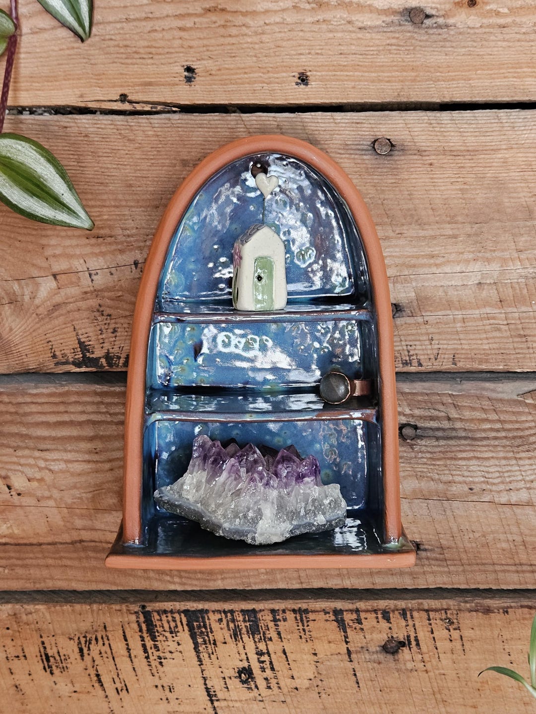 Ceramic Curio Shelf, Shrine, Altar, Wall Art, Handmade Earthenware Wall ...