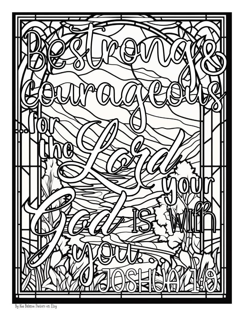 Joshua 1:9, Scripture Bible Verse Coloring Page, Single Digital ...