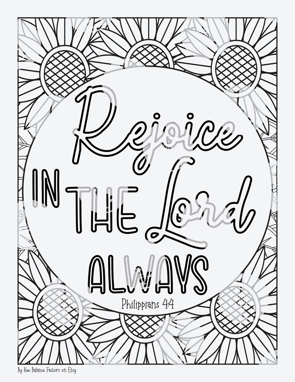 Philippians 4:4, Scripture Bible Verse Coloring Page, Single Digital ...