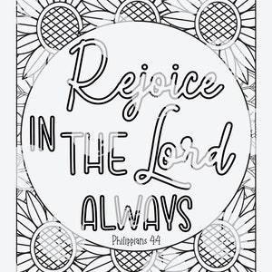 Philippians 4:4, Scripture Bible Verse Coloring Page, Single Digital ...