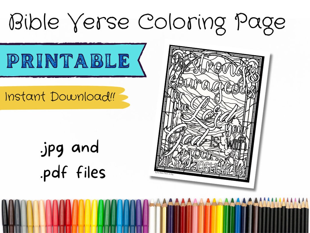 Joshua 1:9, Scripture Bible Verse Coloring Page, Single Digital ...
