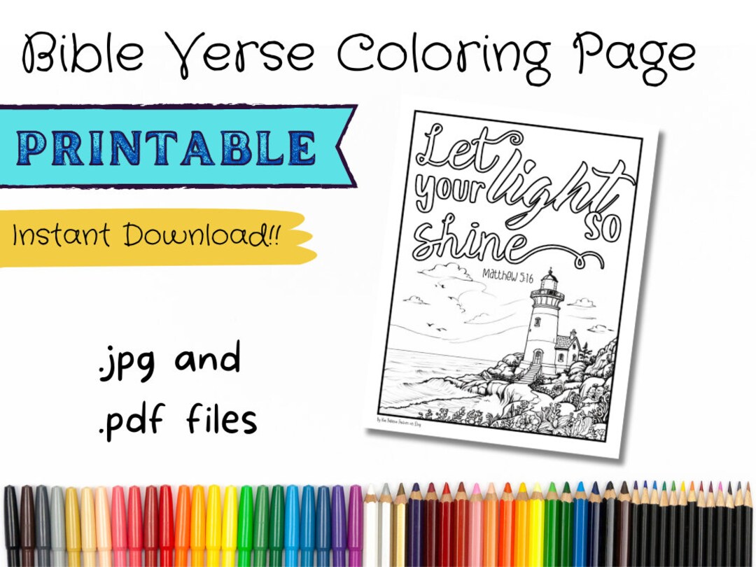 Matthew 5:16, Scripture Bible Verse Coloring Page, Single Digital ...