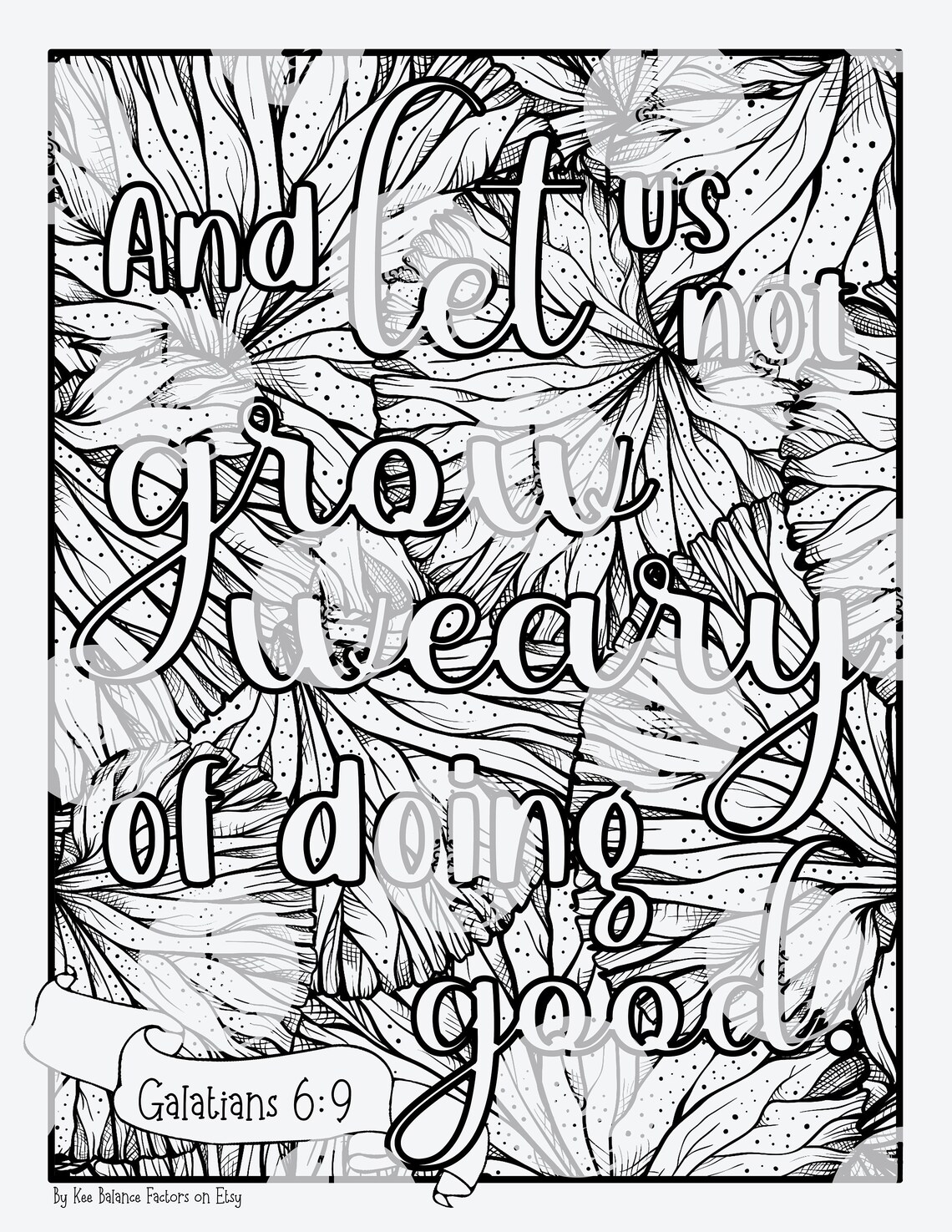 Galatians 6:9, Scripture Bible Verse Coloring Page, Single Digital ...
