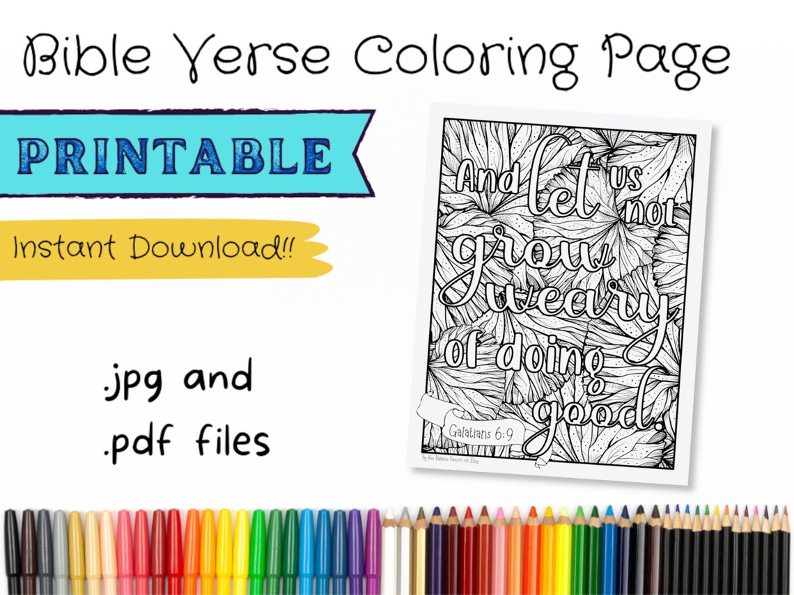 Galatians 6:9, Scripture Bible Verse Coloring Page, Single Digital ...
