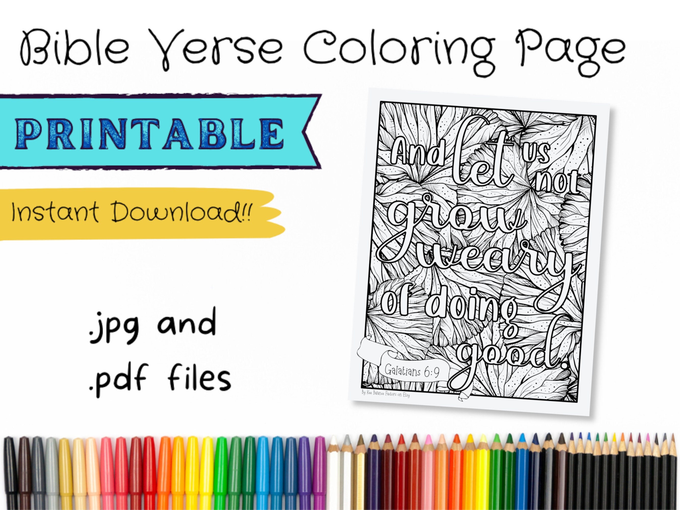 Galatians 6:9, Scripture Bible Verse Coloring Page, Single Digital ...