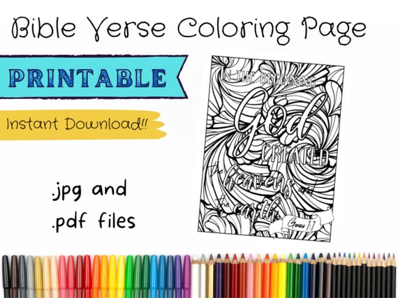 Genesis 1:1 Scripture Bible Verse Coloring Page Single - Etsy