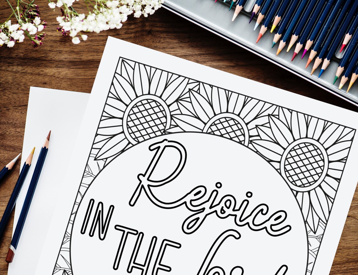 Philippians 4:4, Scripture Bible Verse Coloring Page, Single Digital ...