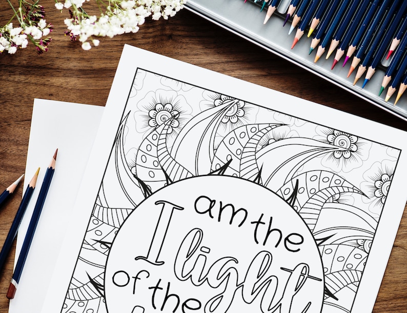 John 8:12, Scripture Bible Verse Coloring Page, Single Digital Download ...