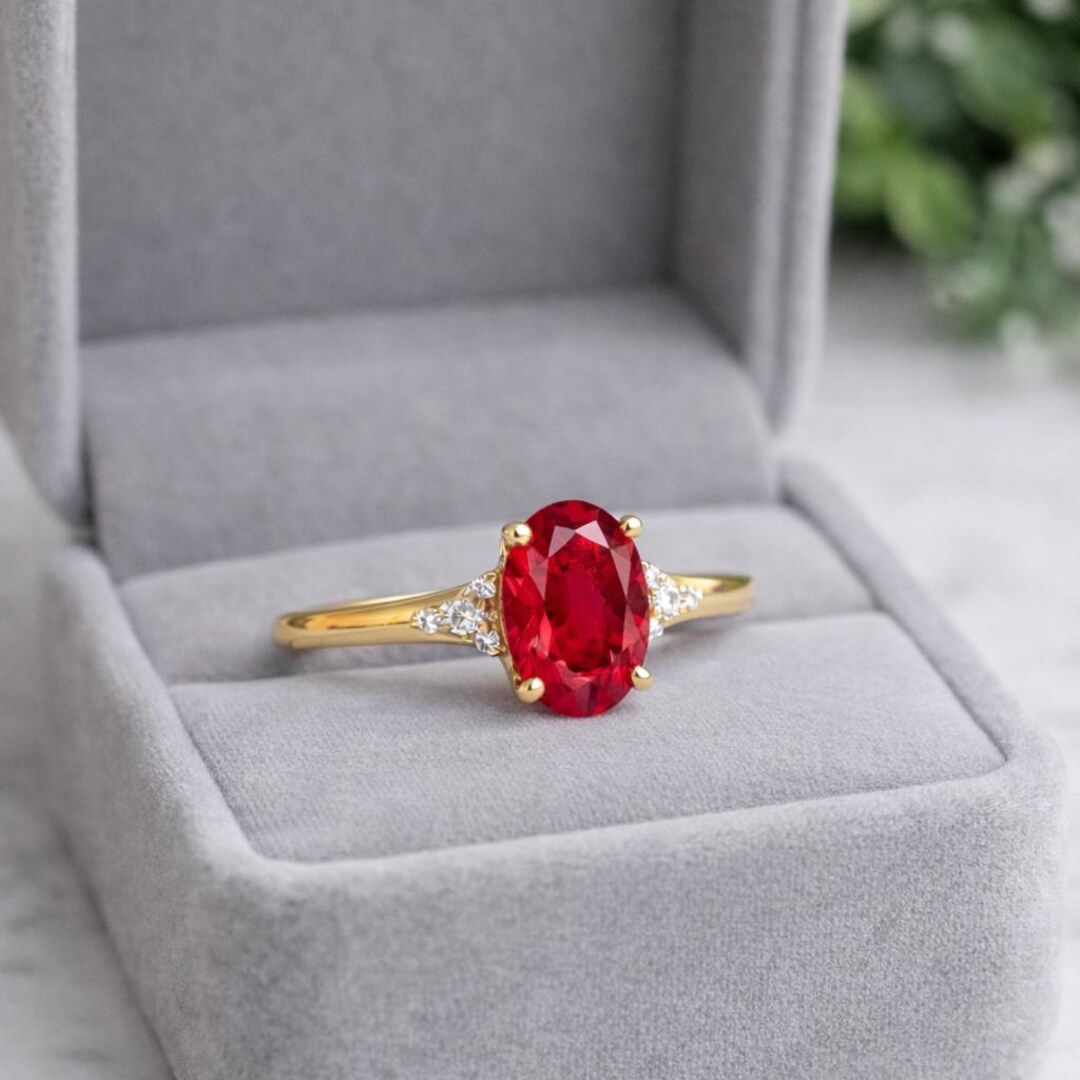 Ruby Ring for Women | July Birthstone Rings | Anniversary Gift for Her ...