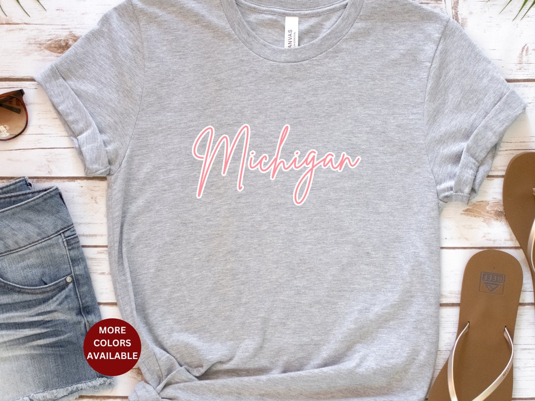 Michigan Tee Shirt, MI Shirt, Gift Michigan Native, Michigan Travel ...