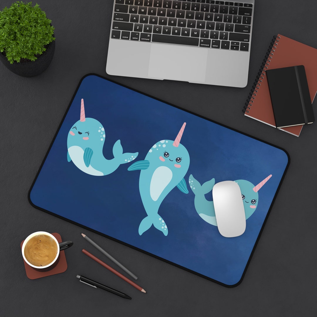 Narwhal Desk Mat, Computer Tech Desk Accessory Narwhal Desk Mat, Gift ...