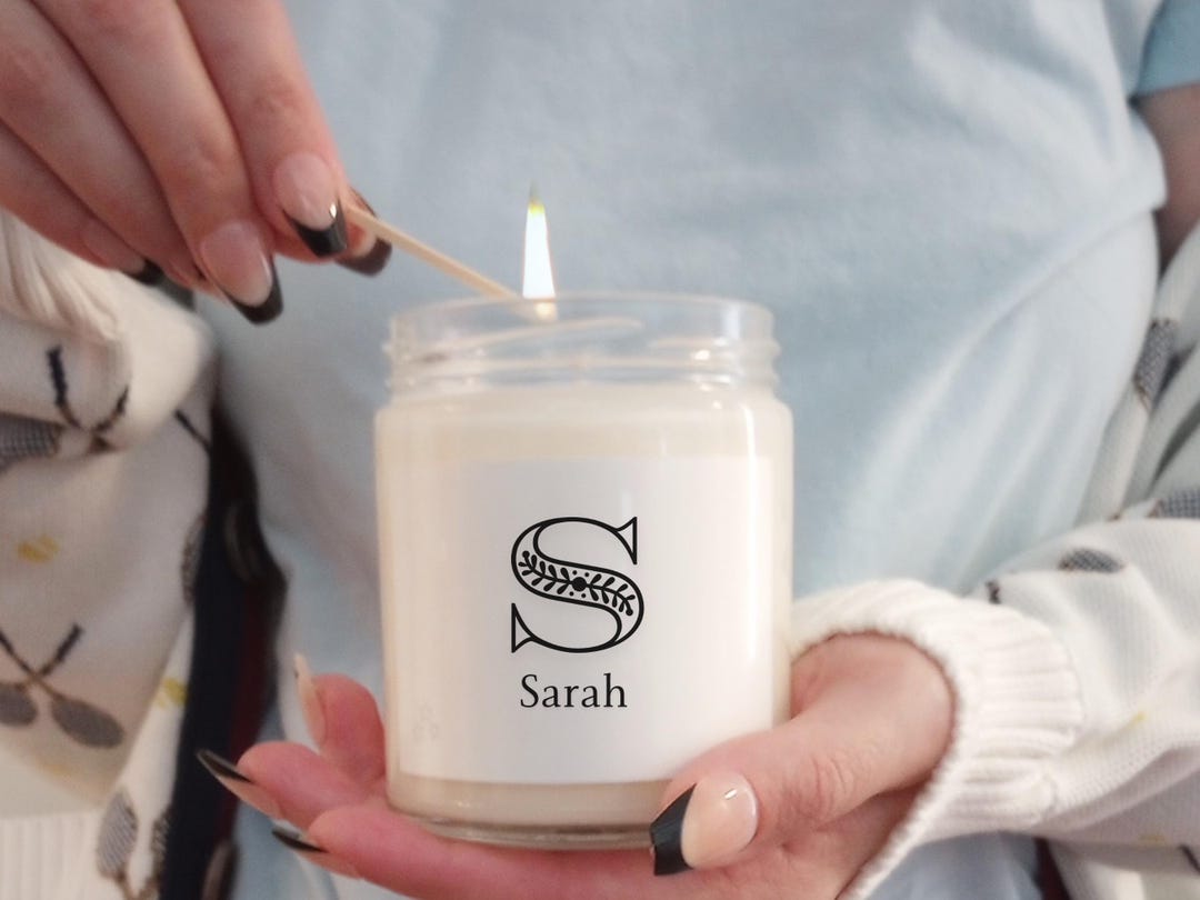Custom Name Candle Gift, Custom Initial and Name Candle Personalized ...