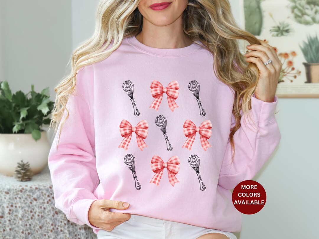 Baking Whisks and Bows Coquette Sweatshirt Coquette Chef Gift ...