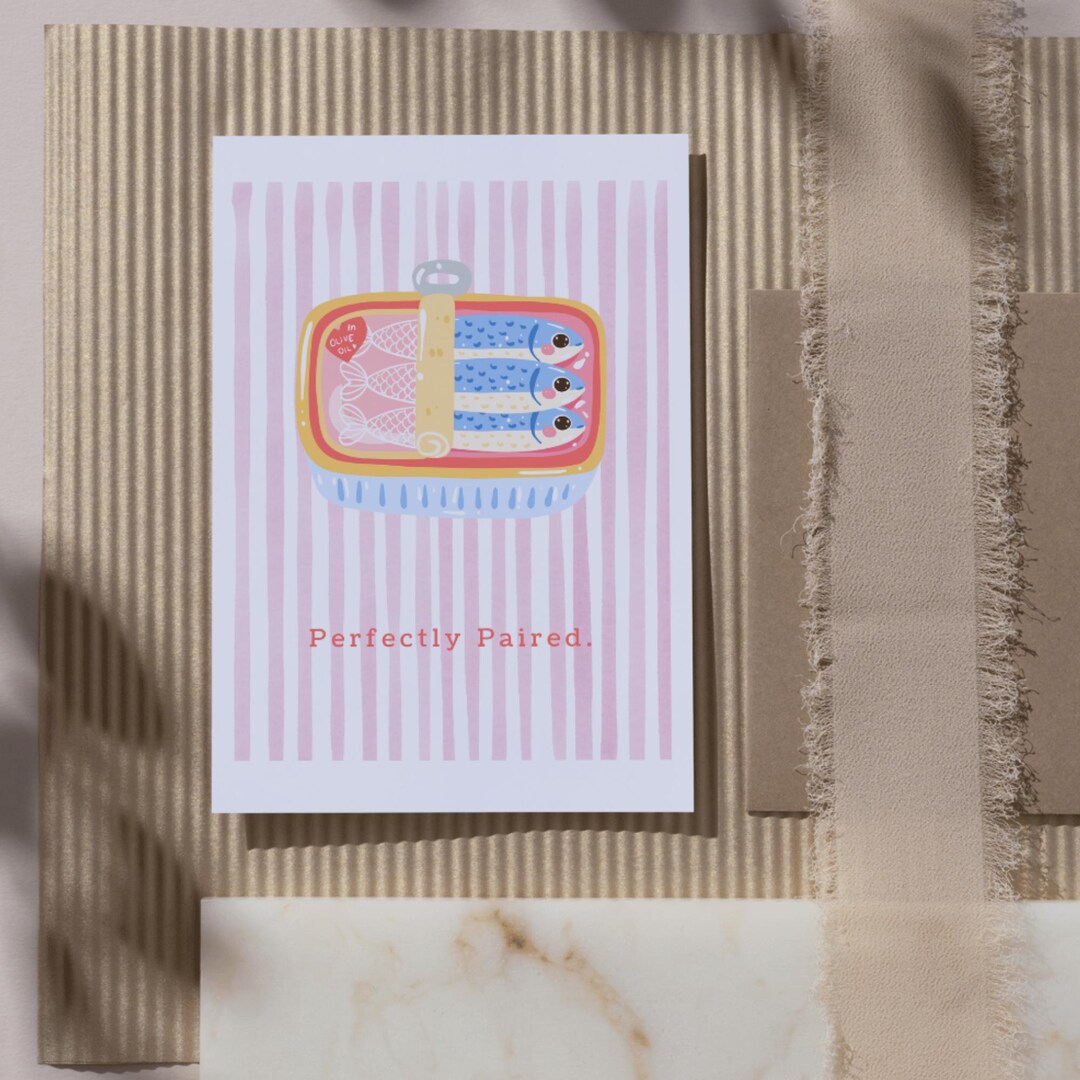 Perfectly Paired Sardines Valentines Day Card (digital Download) - Etsy