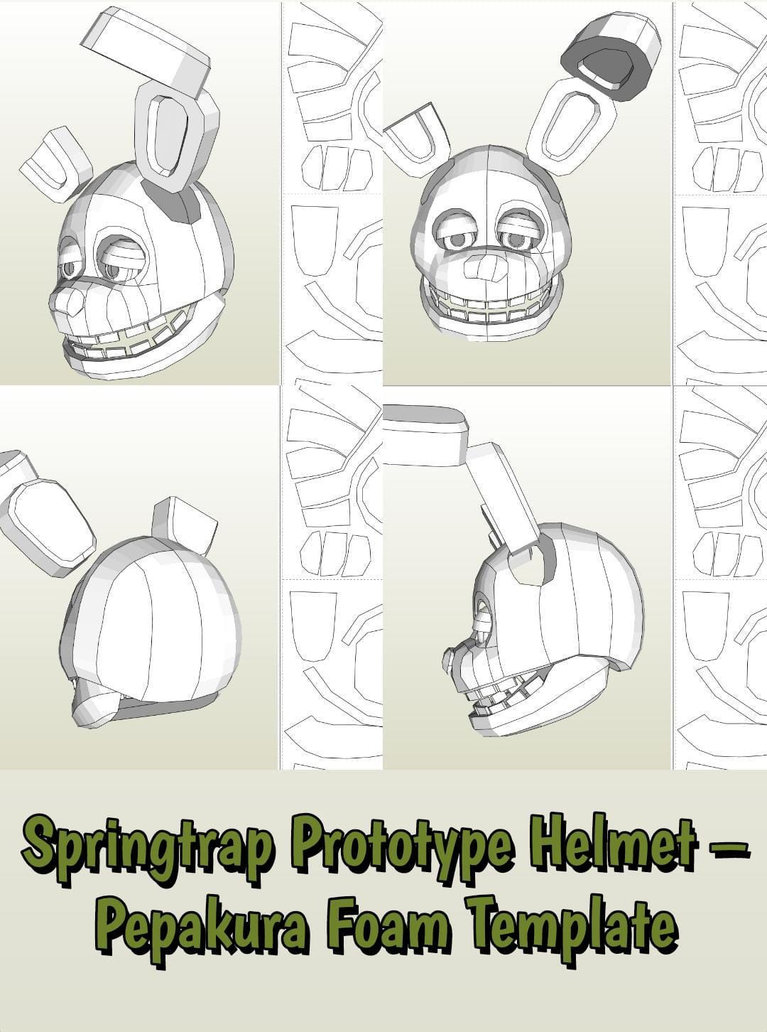 Springtrap Prototype Helmet – Pepakura Foam Templates - Etsy