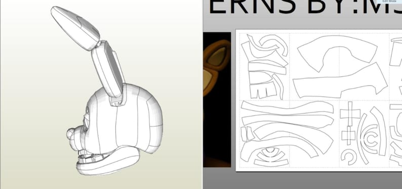 Pepakura Templates – Spring Bonnie Helmet – Digital Download – FNAF ...