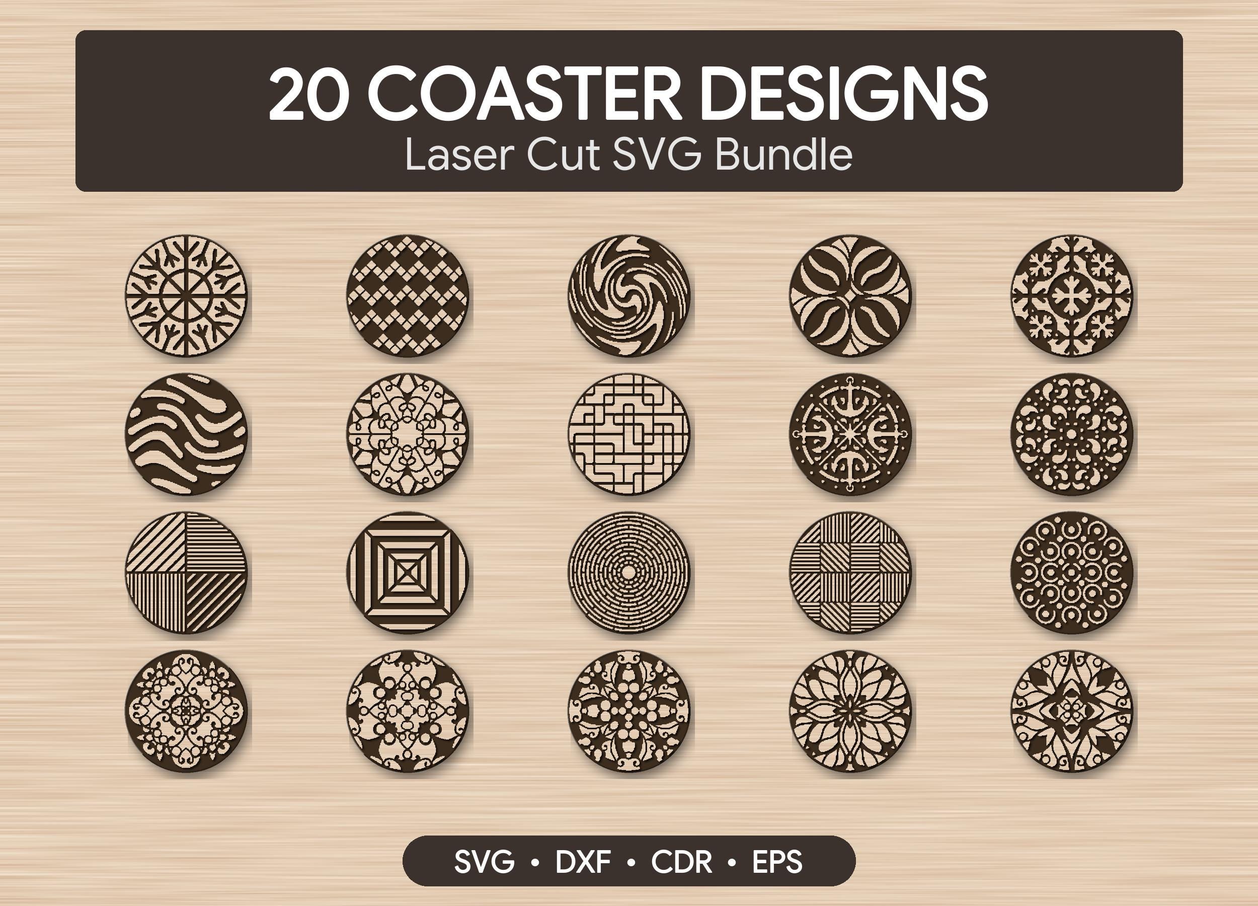 Laser Cut Coaster SVG Bundle | 20 Coaster Designs (digital Download) - Etsy