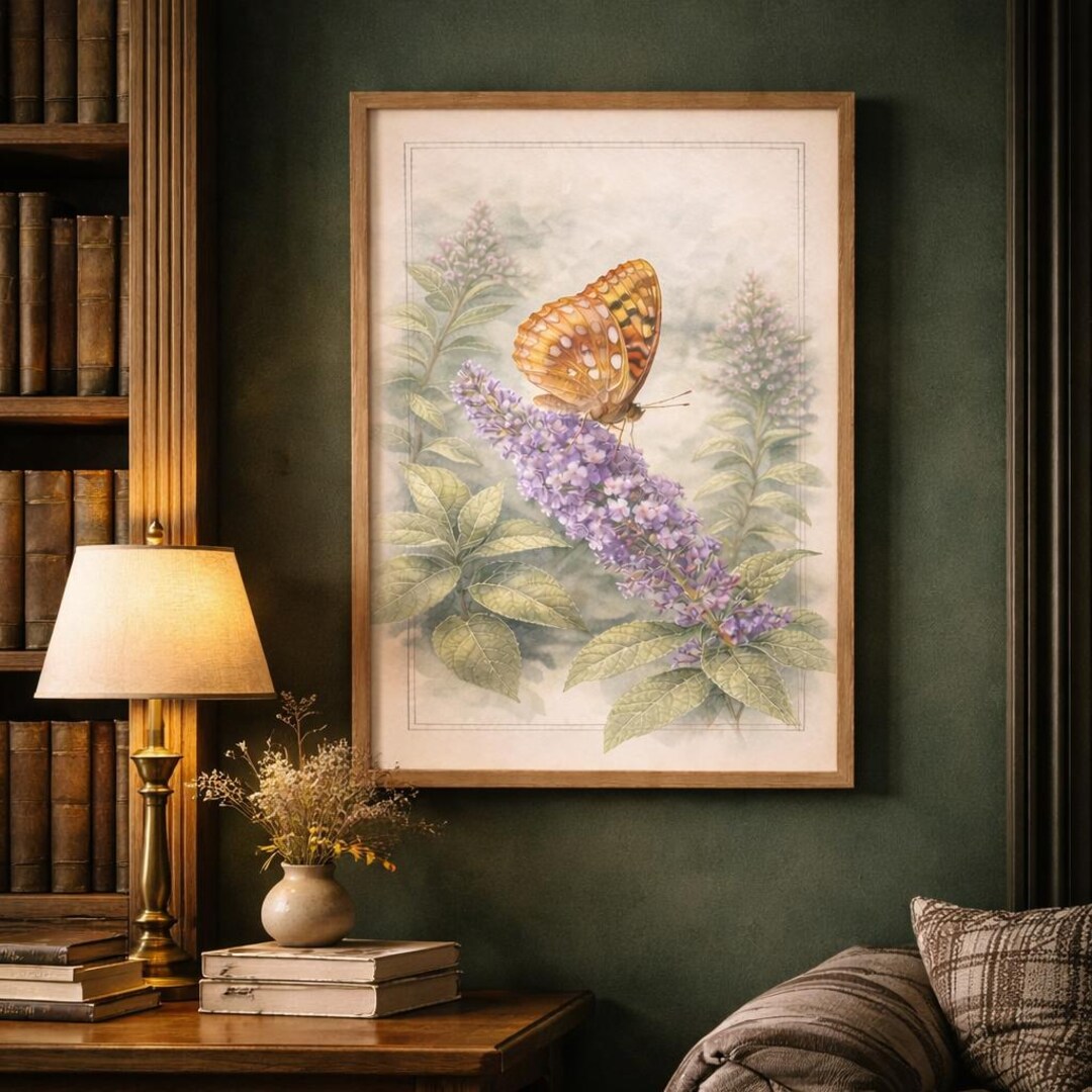 Spangled Fritillary Butterfly Print | Botanical Watercolor Nature Decor ...