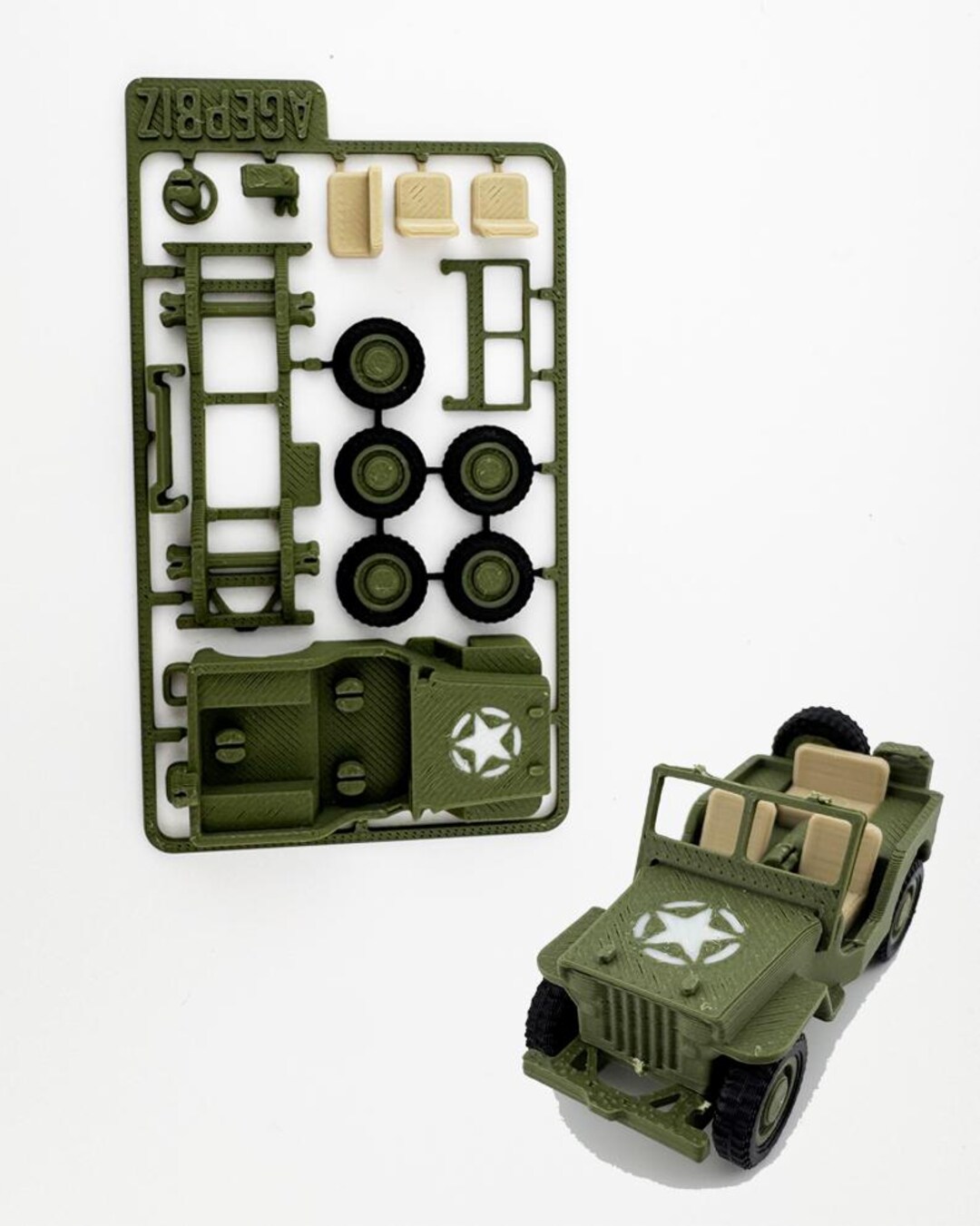 3D Printed Army Jeep Model Kit – Snap-together DIY Desk Display - Etsy