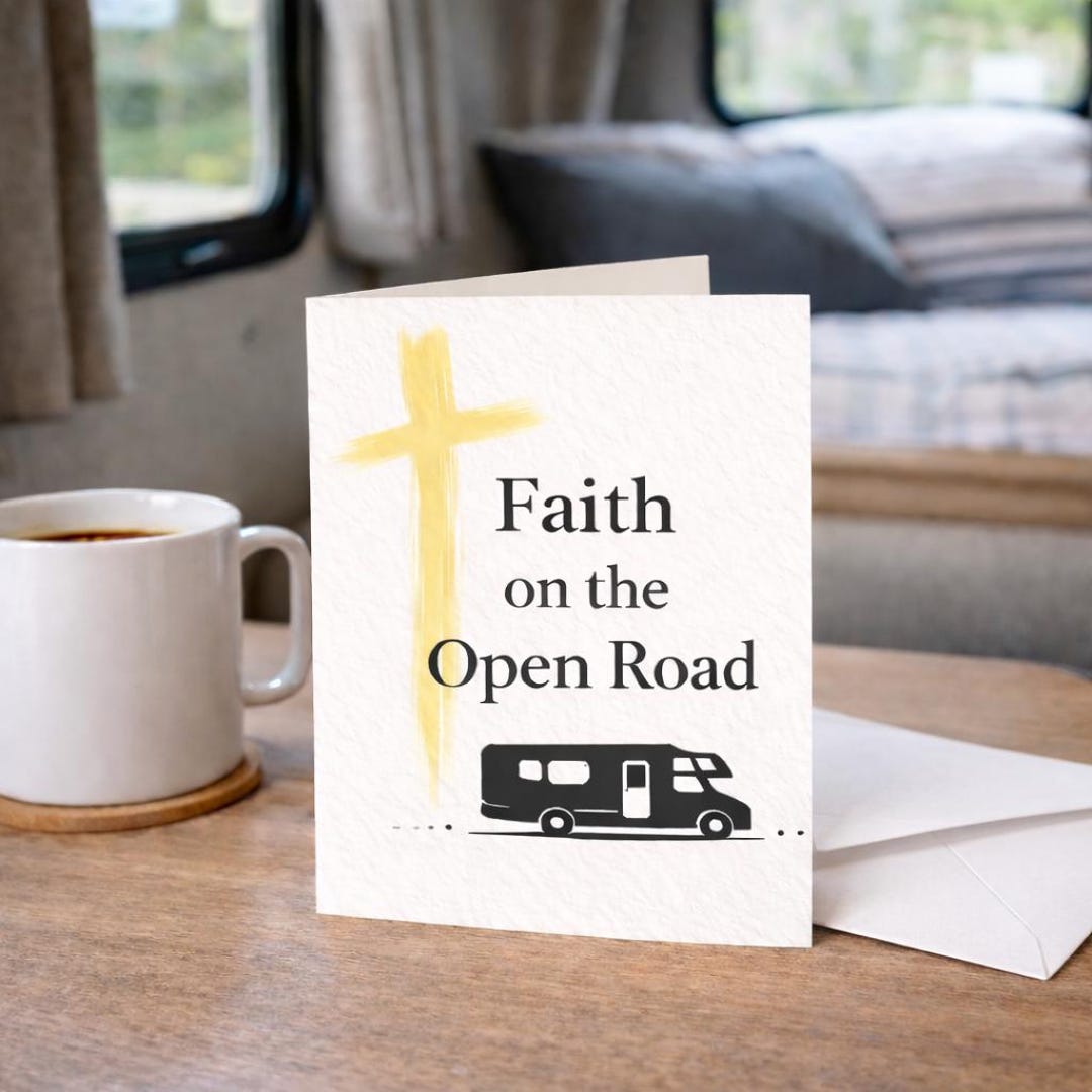 Christian RV Traveler Card, Faith on the Road, Encouragement Gift (5x7 ...