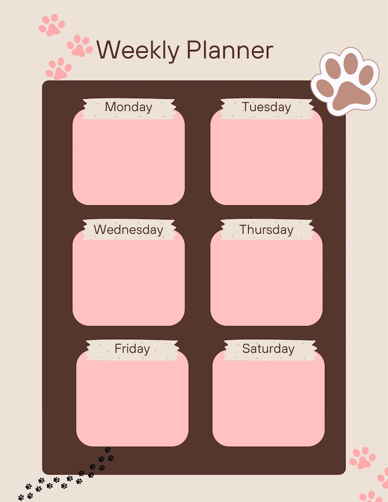 Weekly Printable Planner - Etsy