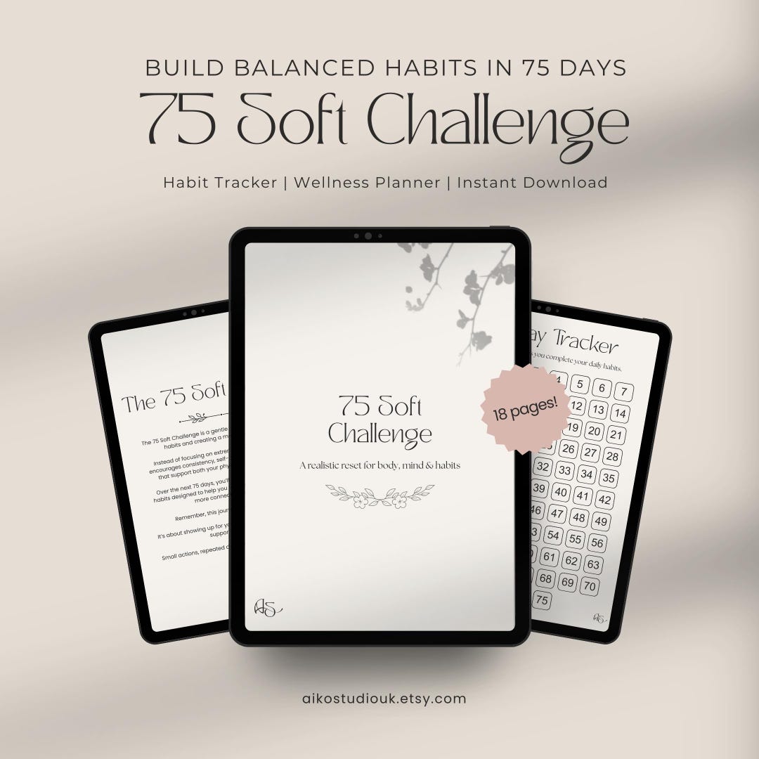 75 Soft Challenge Habit Tracker | Wellness Planner (digital Download ...