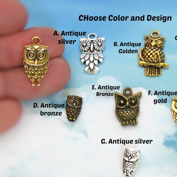 Owl Charms - Etsy