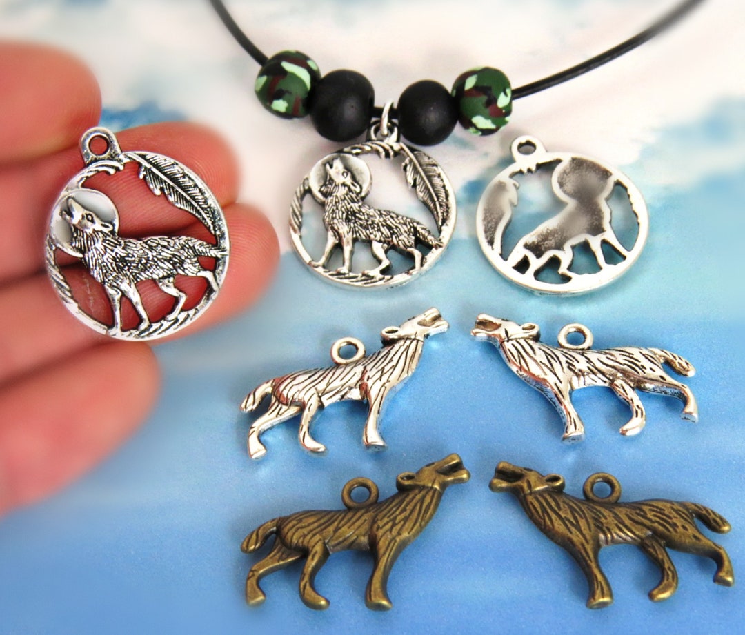 10/25/50/ Pieces/ Wolf Charms/ Bronze Wolf Pendant/ Nickel Free ...