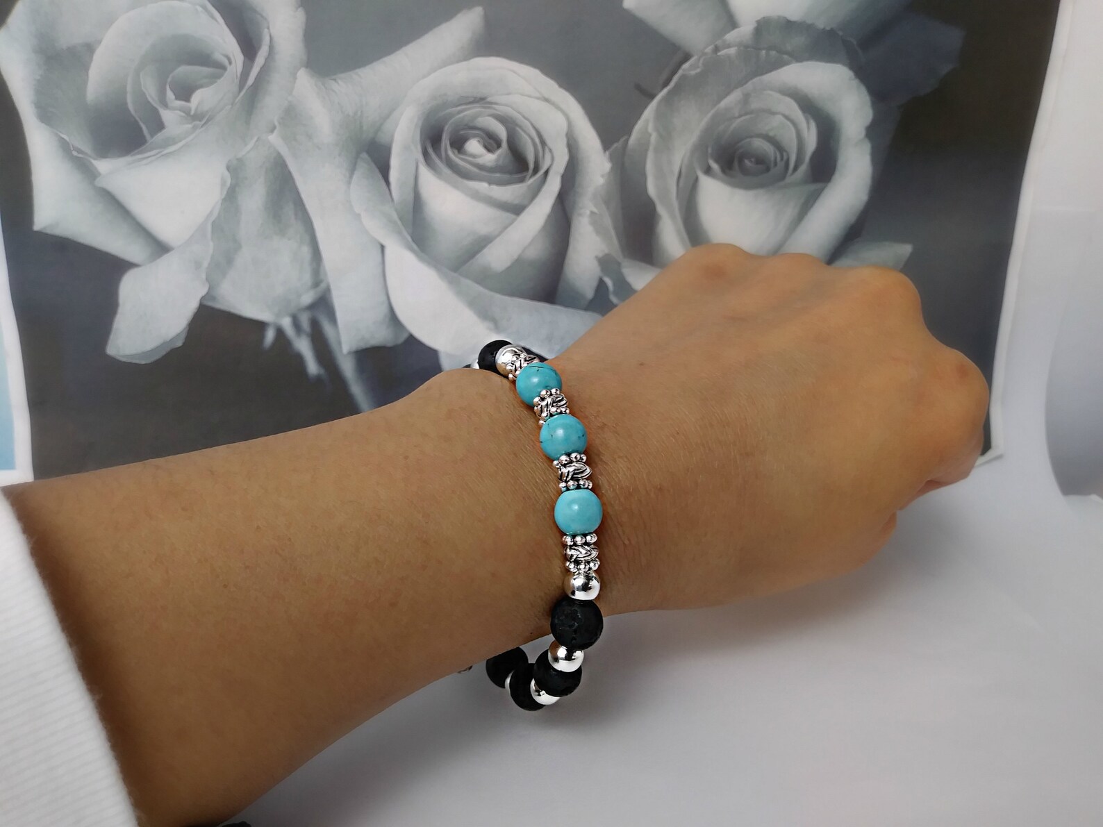 Essential Oil Diffuser Bracelet/ Turquoise Wrap Bracelet/ - Etsy