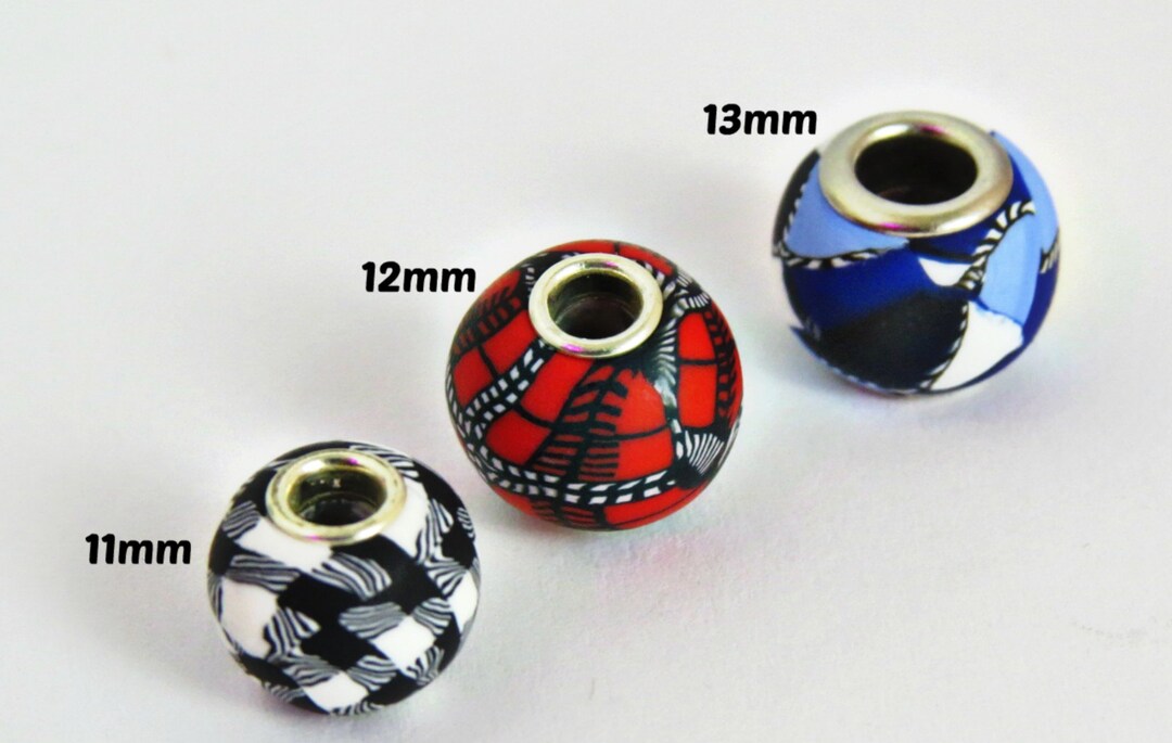 Plaid Beads, Black Plaid Beads, Red Plaid Beads, Charm Beads, Grommet ...
