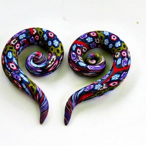 Ear Plugs, Homemade Ear Plugs, Earring Gauges, Millefiori Ear Plugs ...