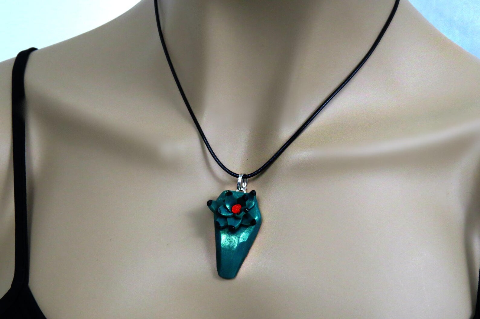 Succulent Necklace Fake Onyx Crystal Necklace Black Crystal | Etsy