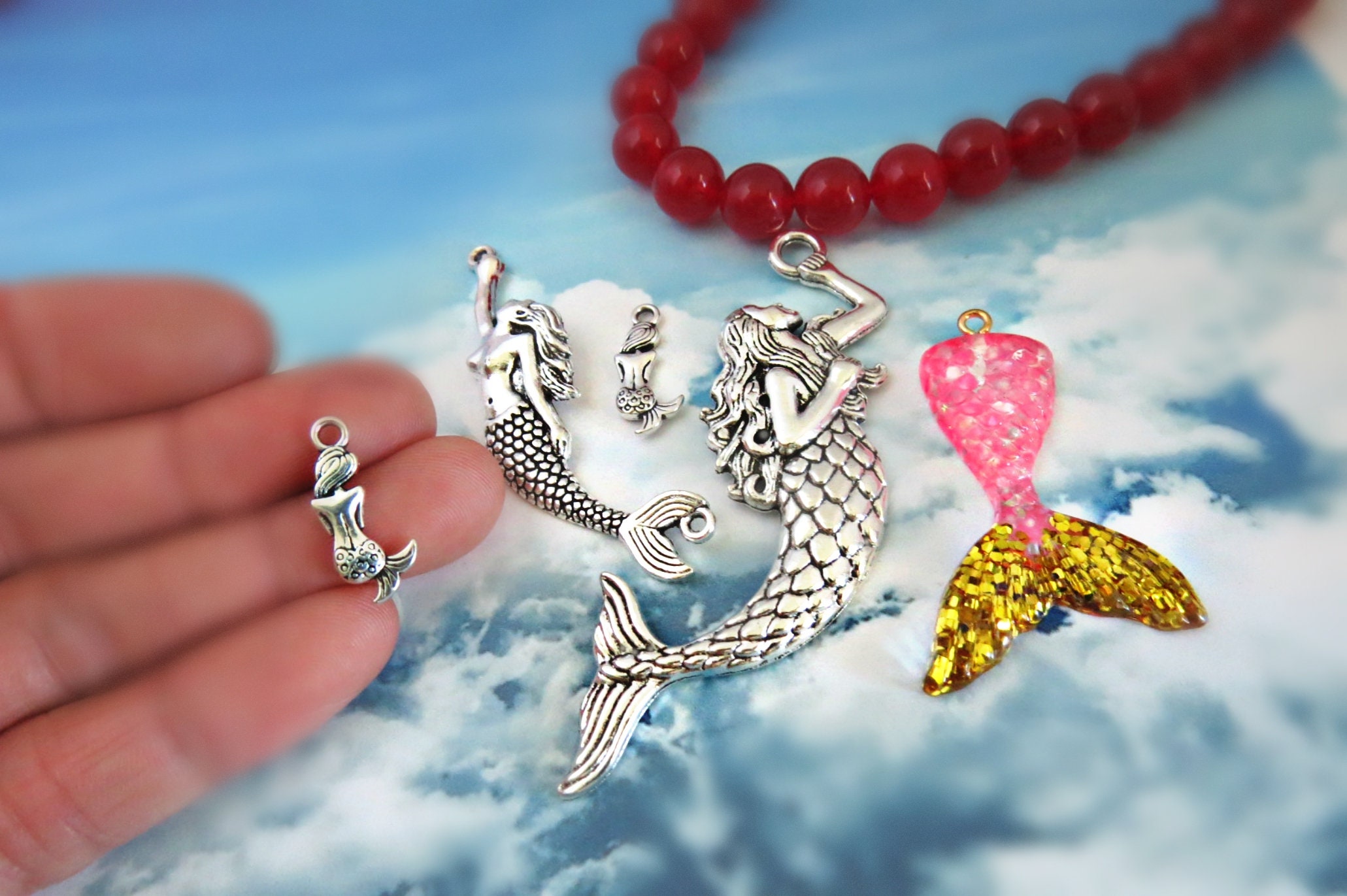 100 or 10 Pieces/ Fantasy Mermaid Charms/ Mermaid Pendant/ - Etsy