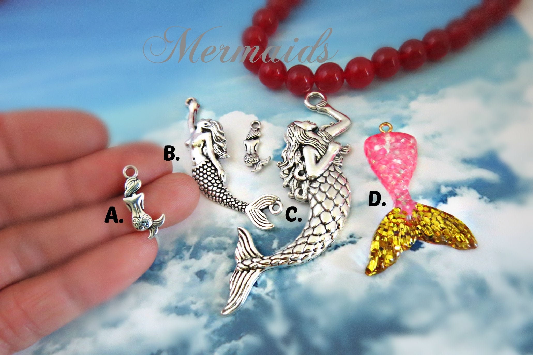 100 or 10 Pieces/ Fantasy Mermaid Charms/ Mermaid Pendant/ - Etsy