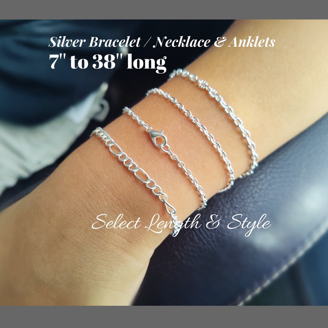 7'' to 38''long/ Shiny Silver Chain for Pendant/ Shiny Silver Chain ...