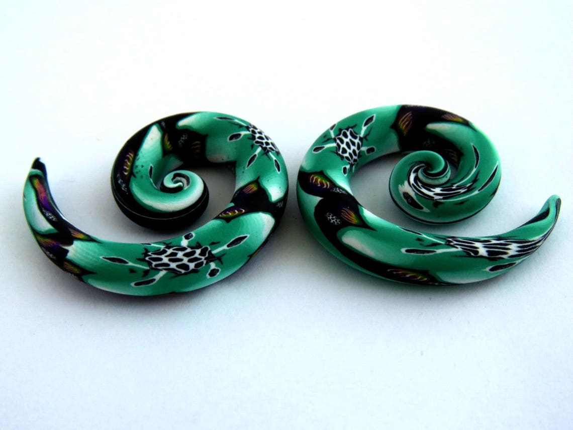 Ear plugs/ Turquoise green ear plugs/ ear gauges/ earrings | Etsy