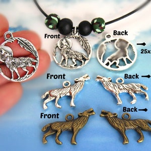 10/25/50/ Pieces/ Wolf Charms/ Bronze Wolf Pendant/ Nickel - Etsy