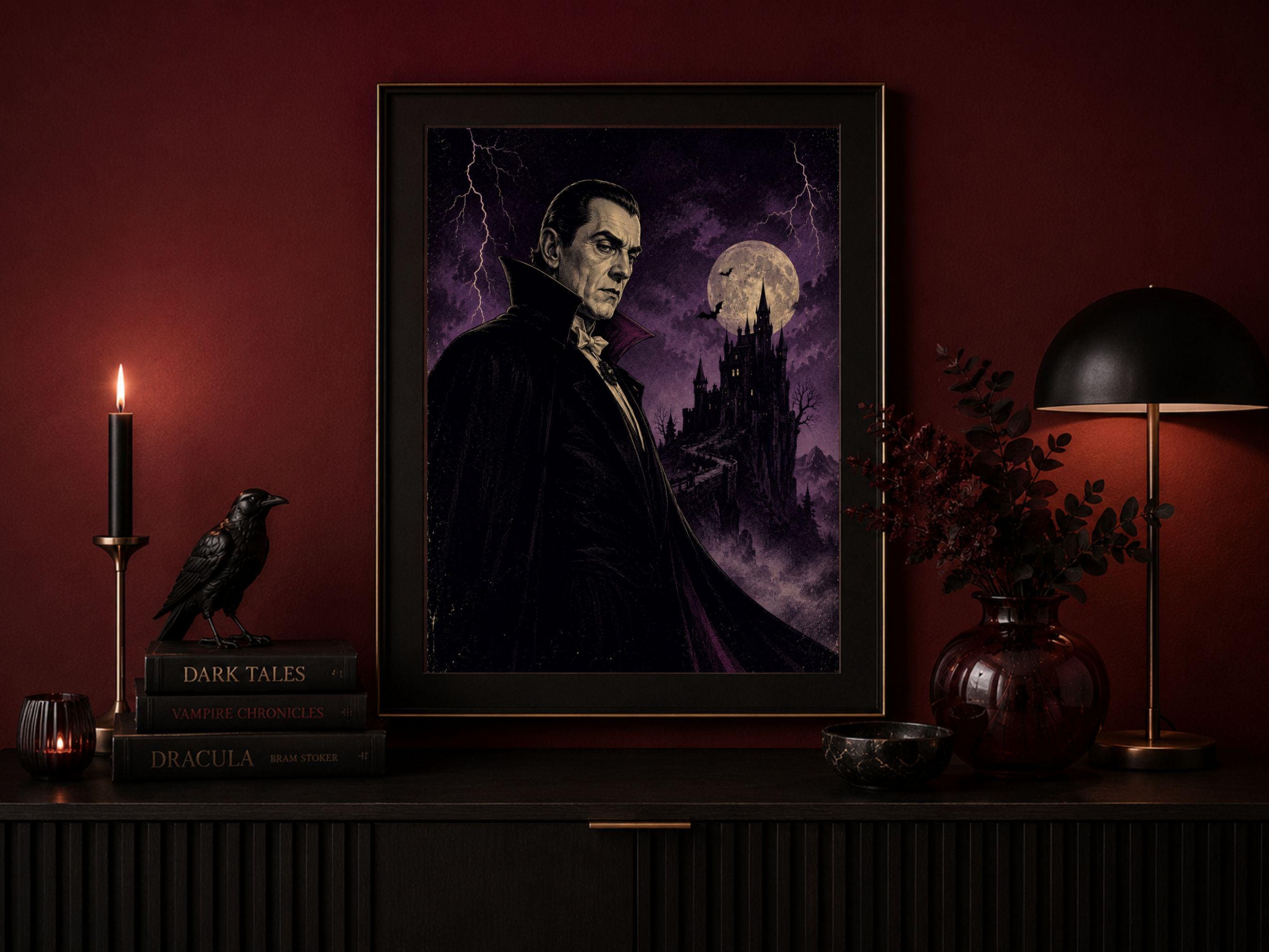 Dracula Halloween Wall Art Printable | Gothic Vampire Poster | Vintage ...